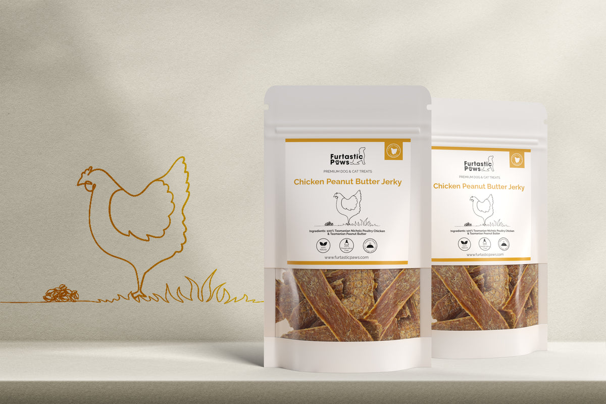 Chicken Peanut Butter Jerky | Furtastic Paws